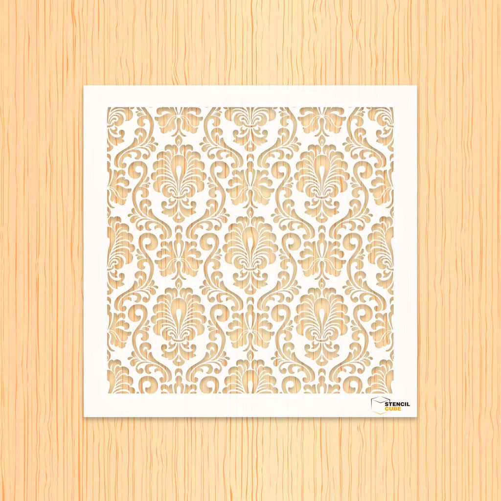 Damask Seamless Pattern for Wall Stencil – Stencilcube