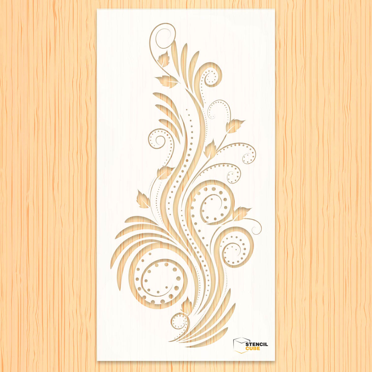 Ornamental decorative floral design stencil – Stencilcube