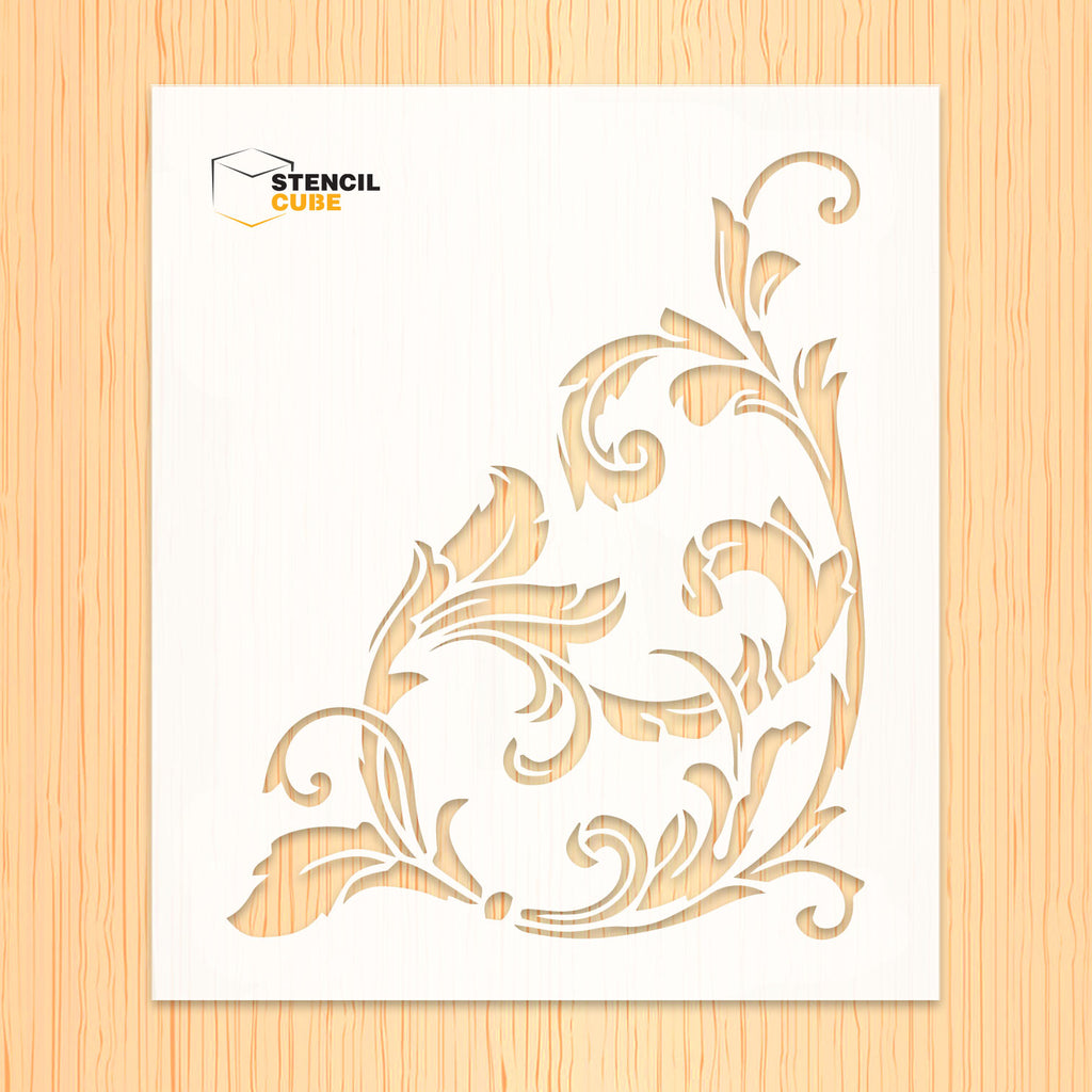Vintage Ornament Corner Stencil | Stencilcube