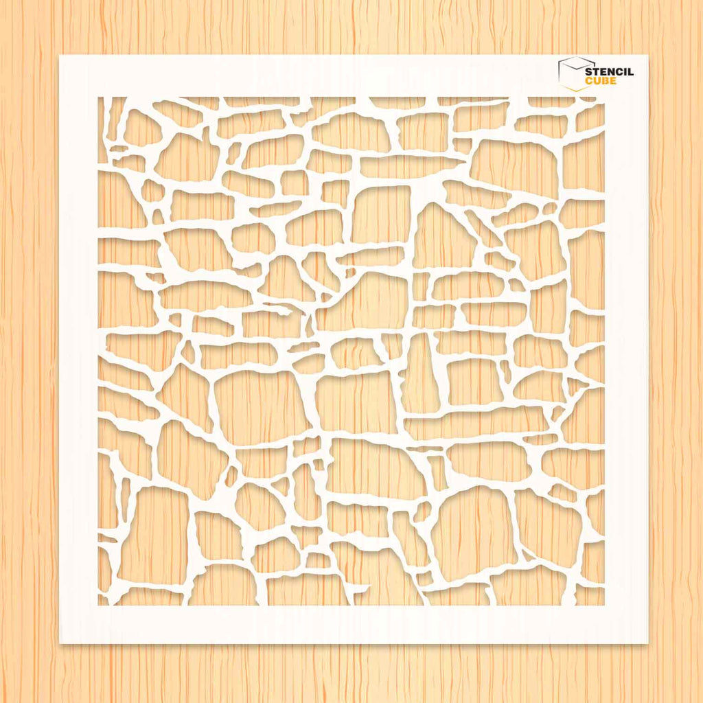 Cobblestone Wall pattern Stencil | Stencilcube