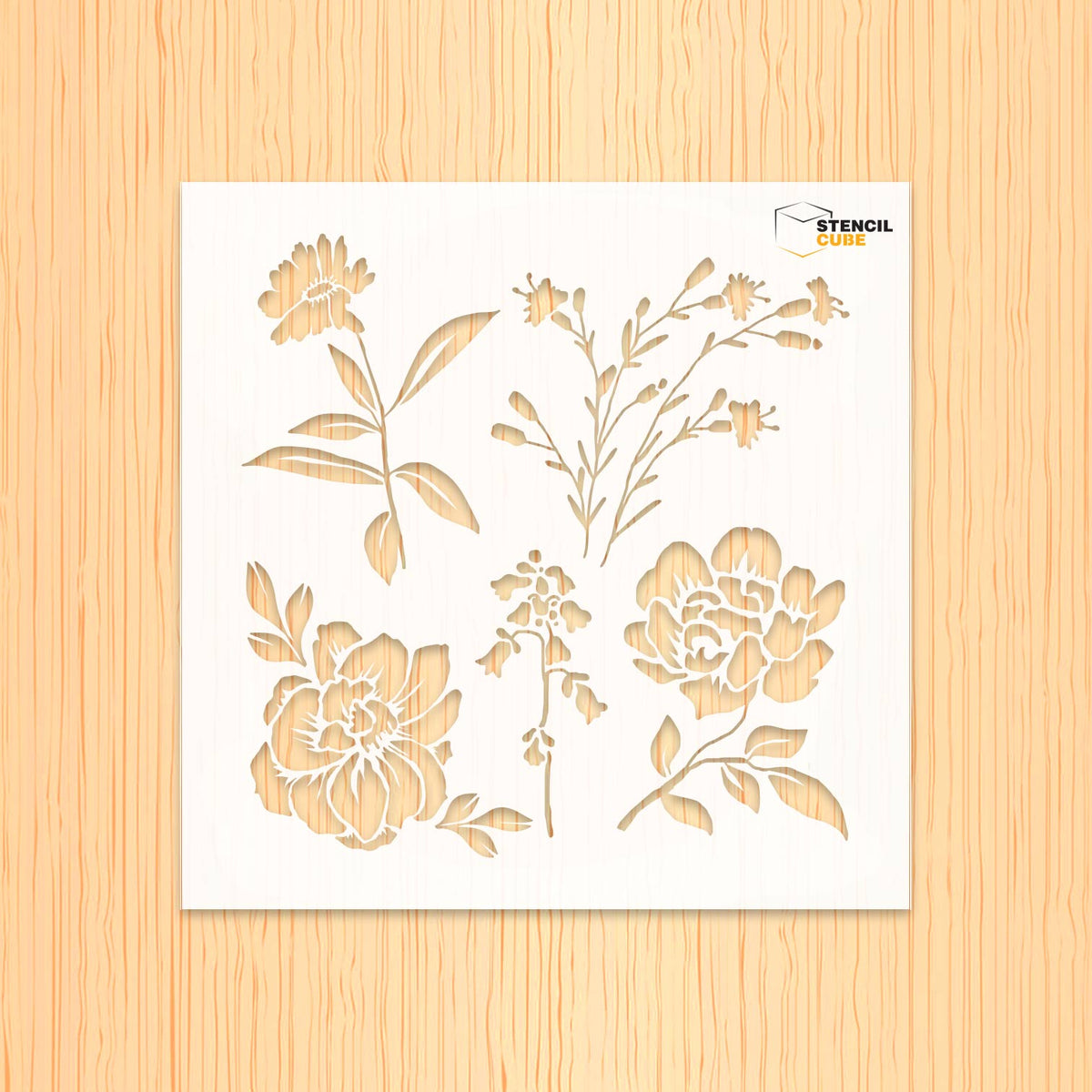 5 Types Flower Set Stencil – Stencilcube