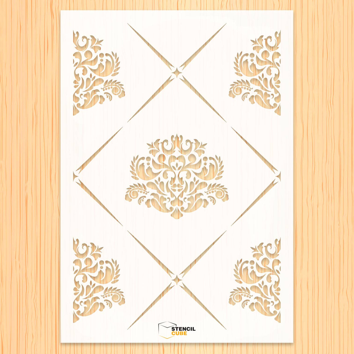 Seamless victorian motives pattern design stencil – Stencilcube