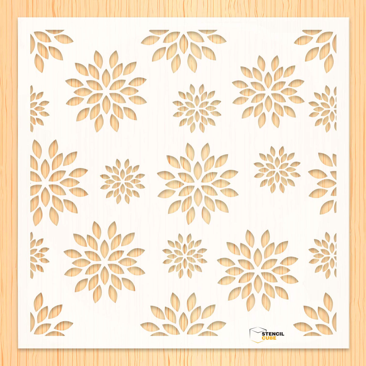 Simple flower pattern stencil – Stencilcube