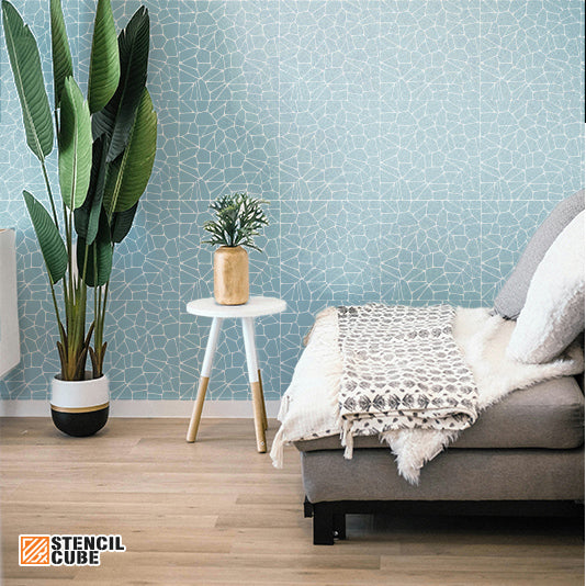 Cobblestone floor pattern stencil – Stencilcube