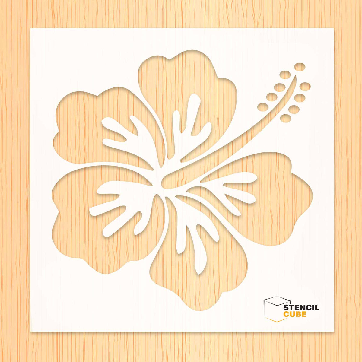 Simple Hibiscus Stencil – Stencilcube