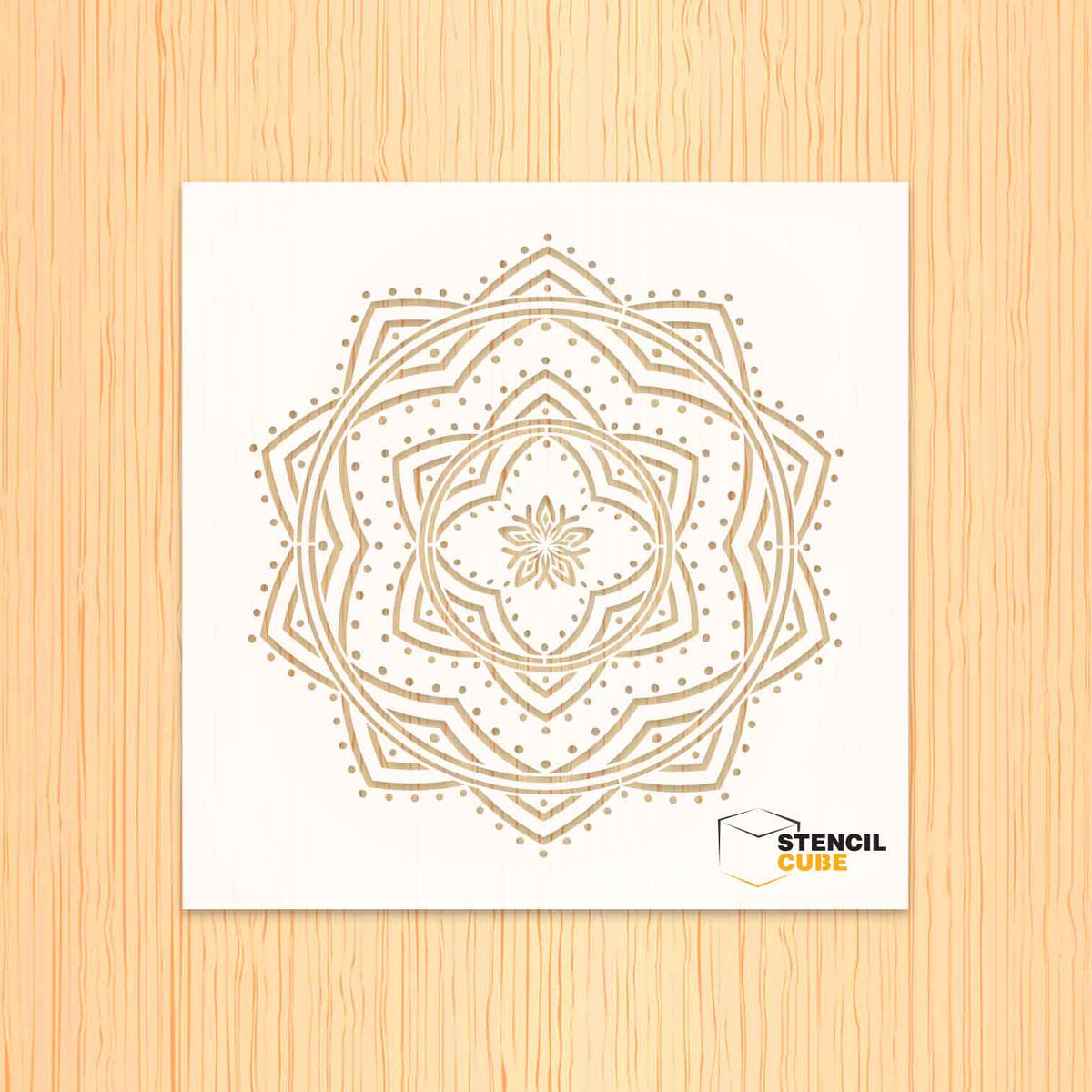 Simple Line Art Mandala Design Stencil – Stencilcube