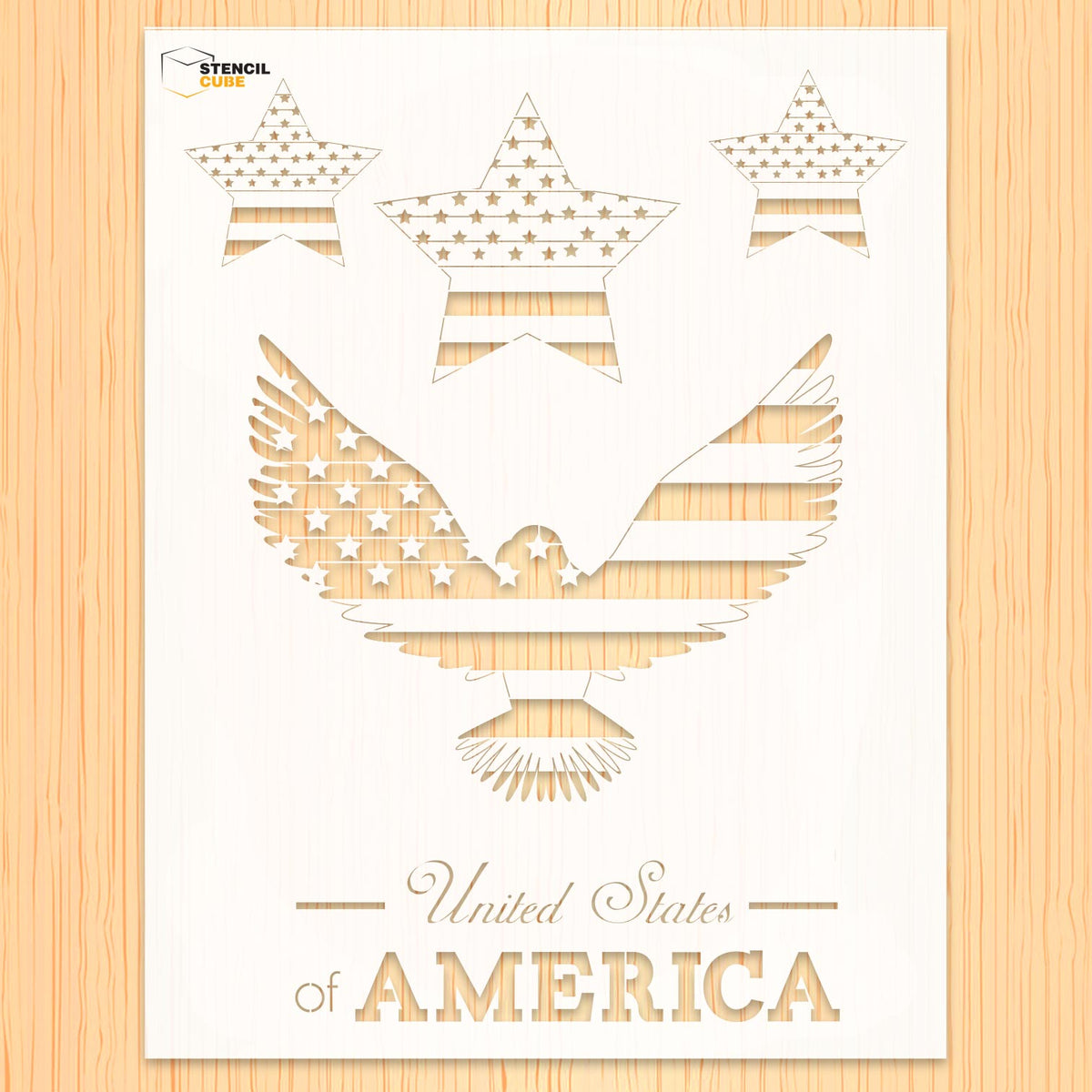 United States flag design stencil – Stencilcube