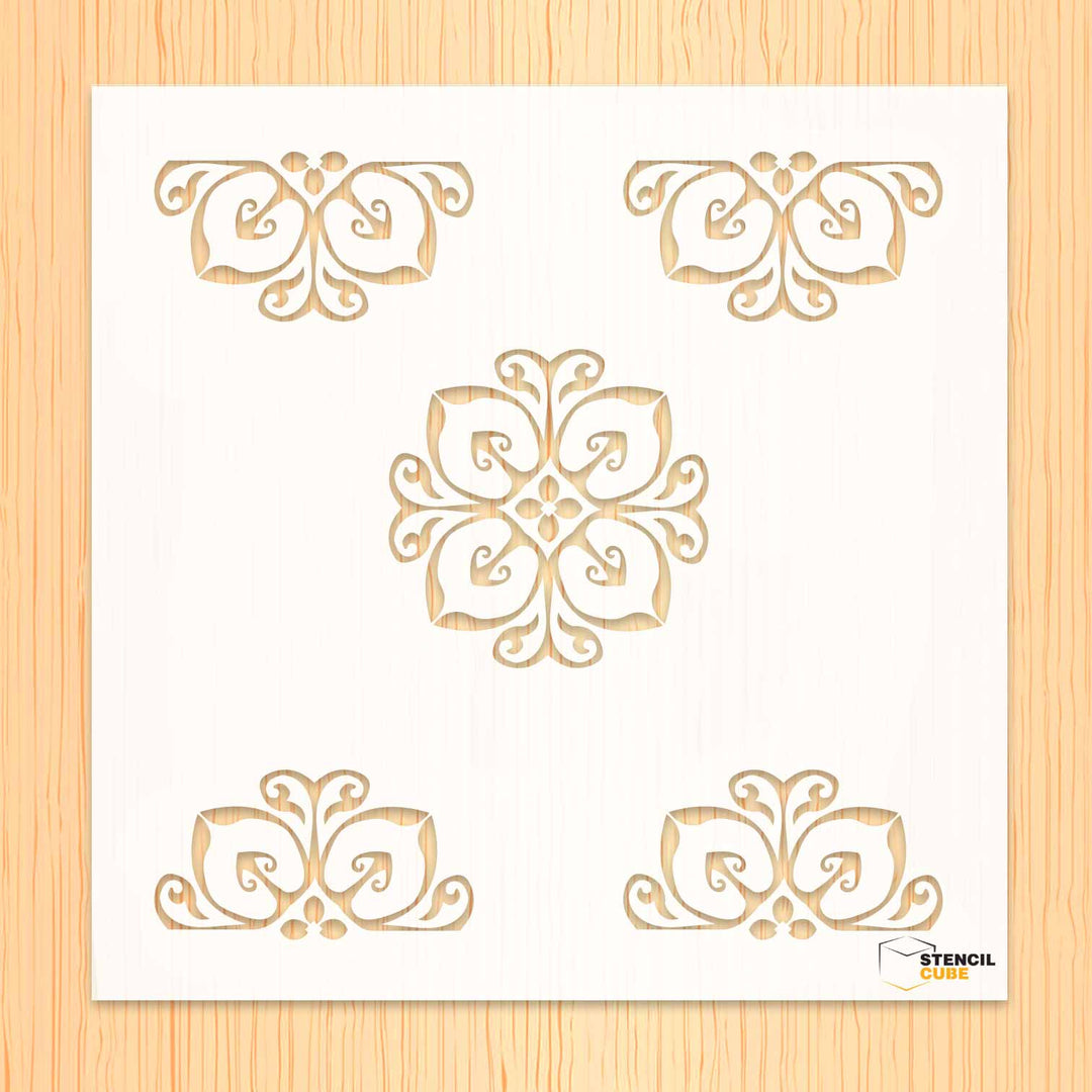 Italian Floral Pattern Stencil | Stencilcube